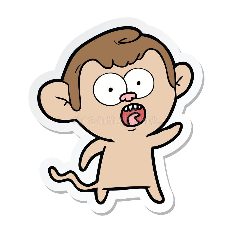 A Creative Sticker of a Cartoon Shocked Monkey Stock Vector ...
