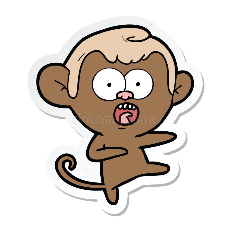 A Creative Sticker of a Cartoon Shocked Monkey Stock Vector ...