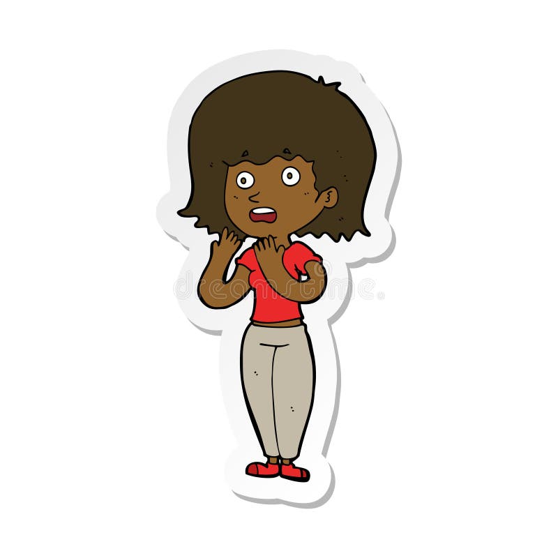 A Creative Sticker of a Cartoon Shocked Woman Stock Vector ...