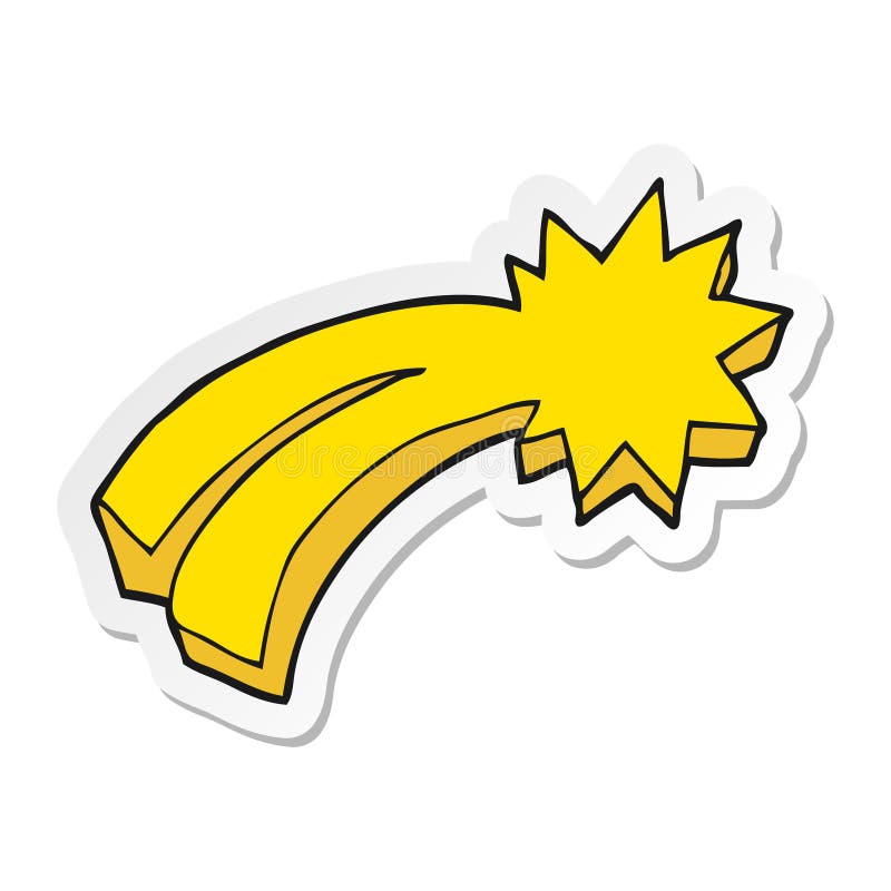 A Creative Sticker of a Cartoon Shooting Star Stock Vector ...