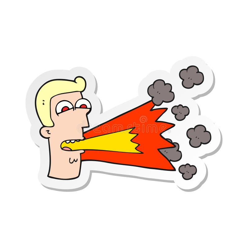 A Creative Sticker of a Cartoon Shouting Man Stock Vector ...