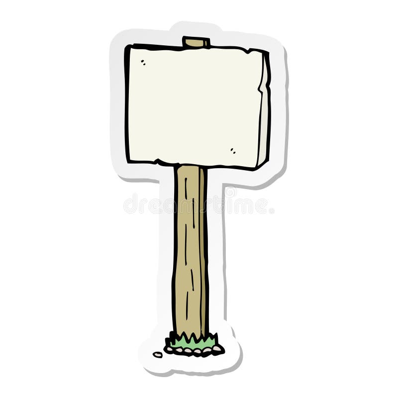 A Creative Sticker of a Cartoon Sign Post Stock Vector - Illustration ...