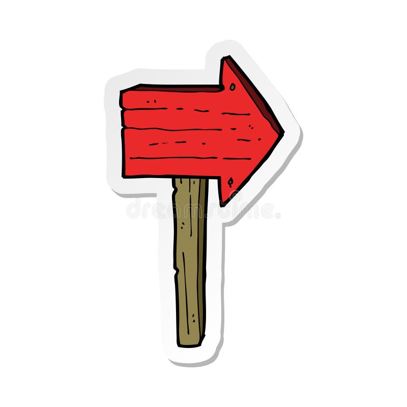 A Creative Sticker of a Cartoon Sign Post Stock Vector - Illustration ...