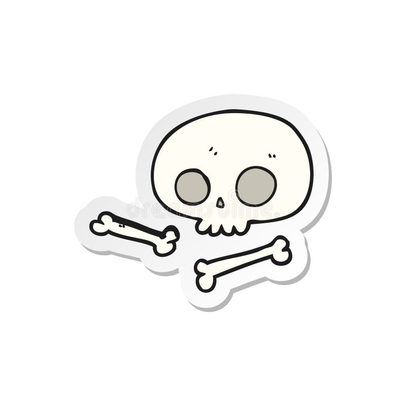 A Creative Sticker of a Cartoon Skull and Bones Stock Vector ...