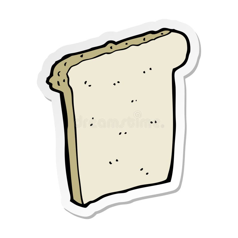A Creative Sticker of a Cartoon Slice of Bread Stock Vector ...