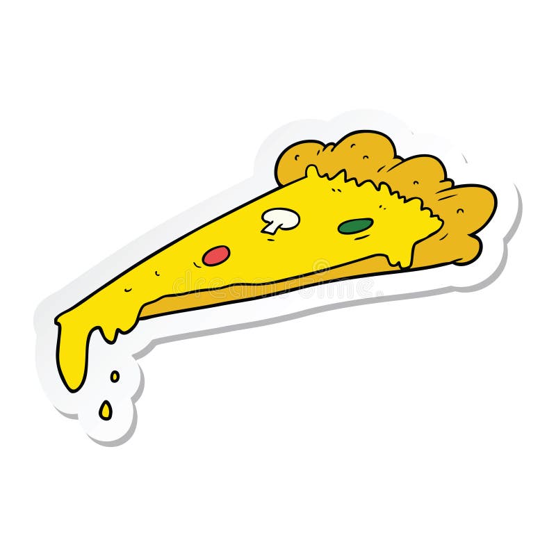 A Creative Sticker of a Cartoon Slice of Pizza Stock Vector ...