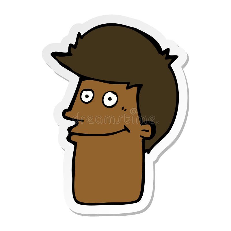 A Creative Sticker of a Cartoon Smiling Man Stock Vector - Illustration ...