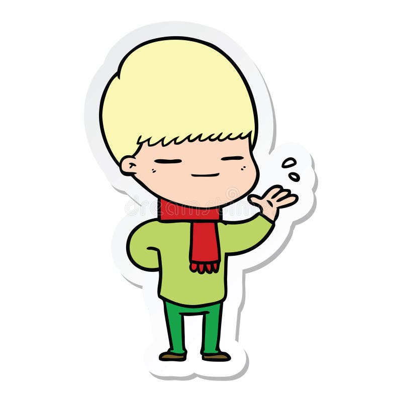 A Creative Sticker of a Cartoon Smug Boy Stock Vector - Illustration of ...