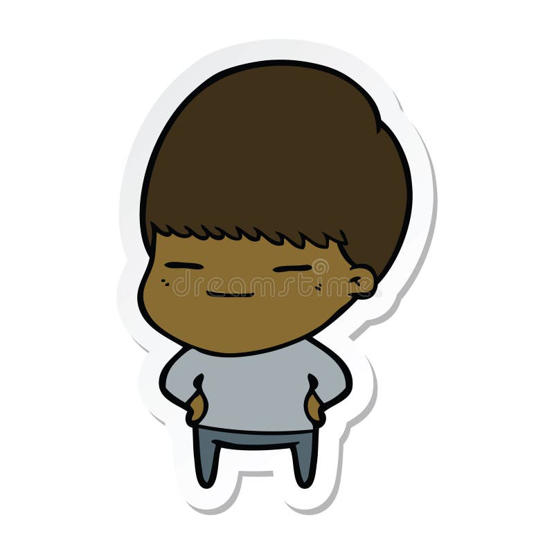 A Creative Sticker of a Cartoon Smug Boy Stock Vector - Illustration of ...