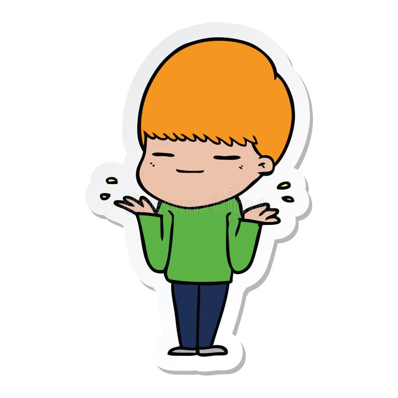 A Creative Sticker of a Cartoon Smug Boy Stock Vector - Illustration of ...
