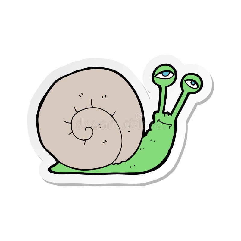 A Creative Sticker of a Cartoon Snail Stock Vector - Illustration of ...