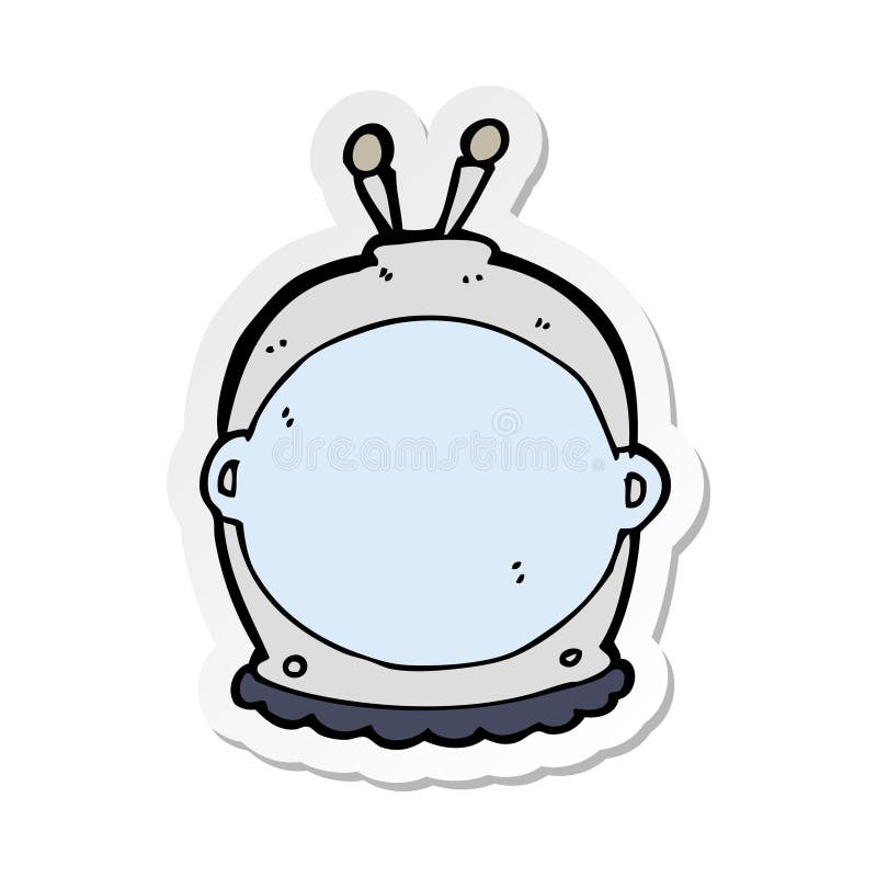 A Creative Sticker of a Cartoon Space Helmet Stock Vector ...