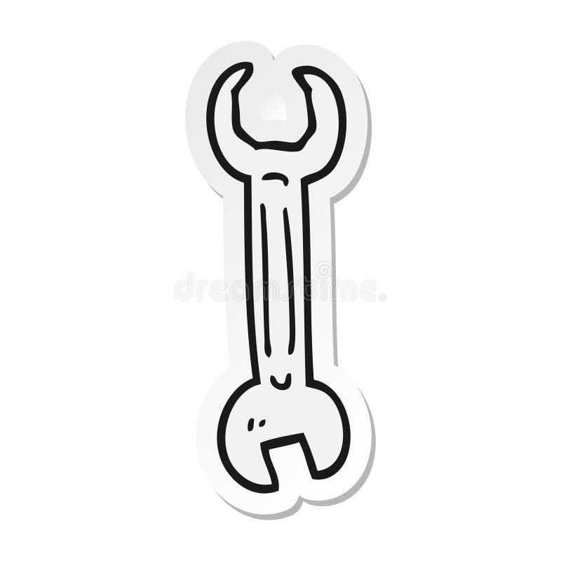 A Creative Sticker of a Cartoon Spanner Stock Vector - Illustration of ...