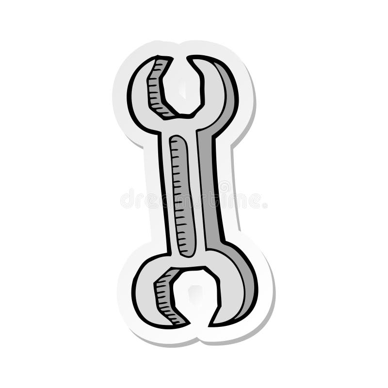 A Creative Sticker of a Cartoon Spanner Stock Vector - Illustration of ...
