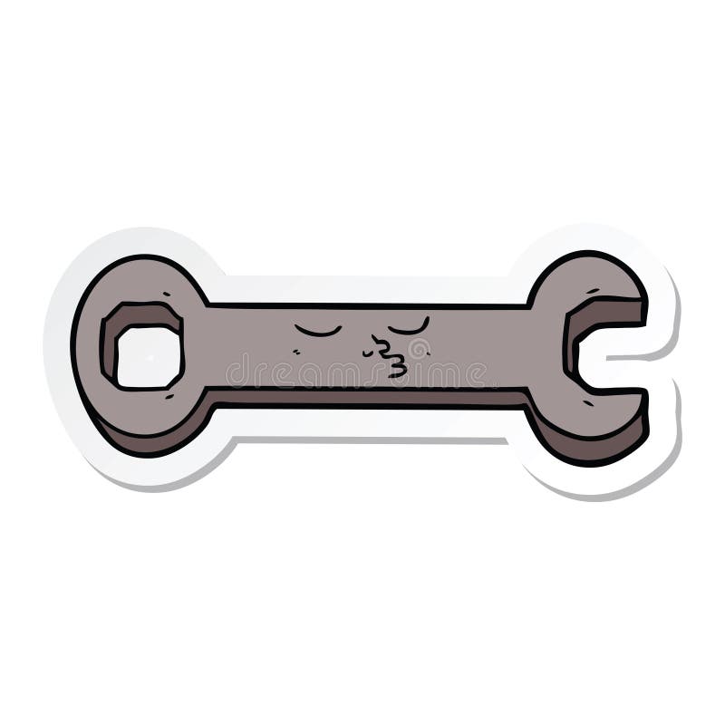 A Creative Sticker of a Cartoon Spanner Stock Vector - Illustration of ...