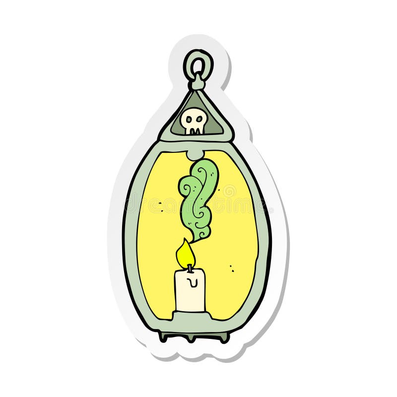 A Creative Sticker of a Cartoon Spooky Lantern Stock Vector ...