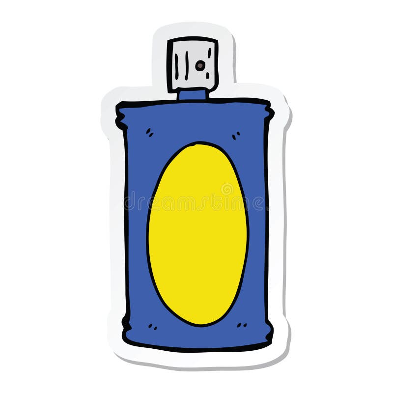 A Creative Sticker of a Cartoon Spray Can Stock Vector - Illustration ...