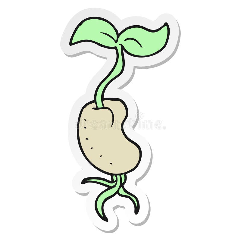 A Creative Sticker Of A Cartoon Sprouting Seed Stock Vector ...
