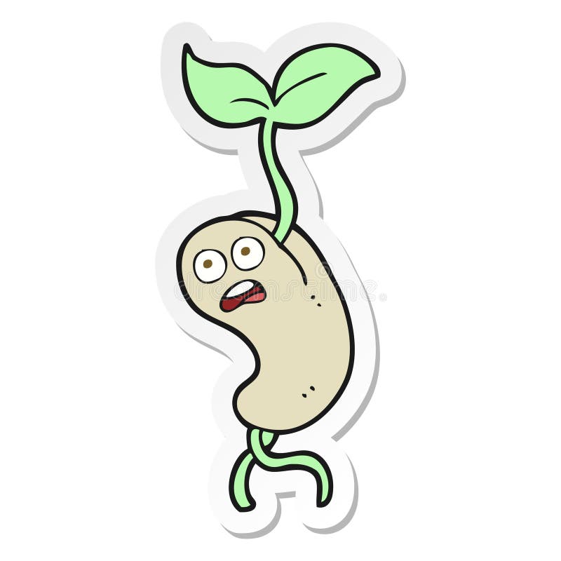 A Creative Sticker of a Cartoon Sprouting Seed Stock Vector ...