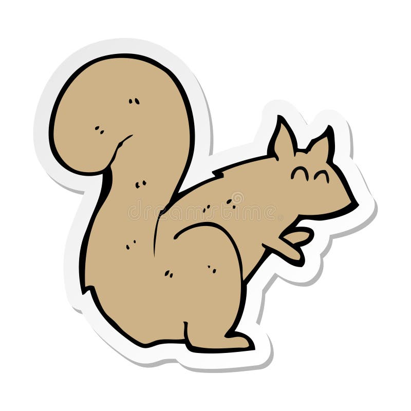 A Creative Sticker of a Cartoon Squirrel Stock Vector - Illustration of ...