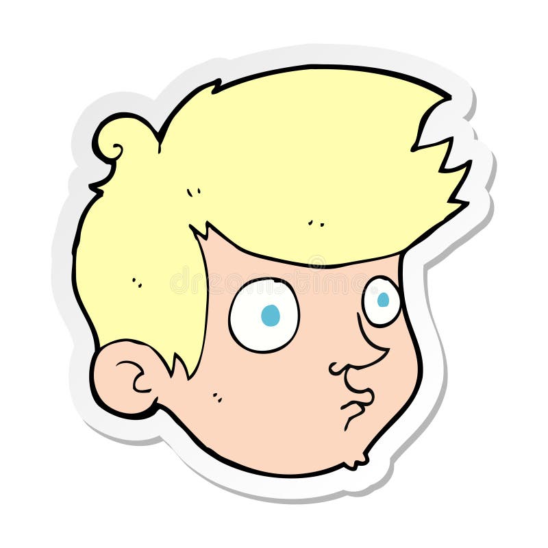 A Creative Sticker of a Cartoon Staring Boy Stock Vector - Illustration ...