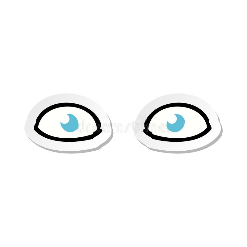 Sticker Staring Eyes Cartoon Character Cute Drawing Illustration Quirky ...