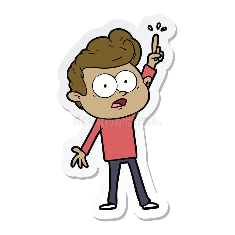 A Creative Sticker of a Cartoon Staring Man Stock Vector - Illustration ...
