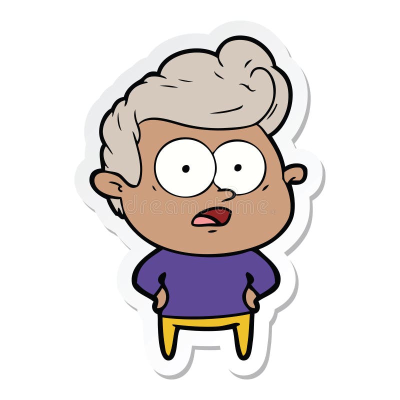 A Creative Sticker of a Cartoon Staring Man Stock Vector - Illustration ...