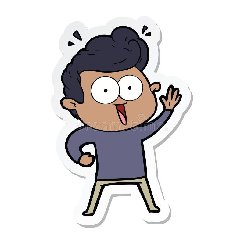 A Creative Sticker of a Cartoon Staring Man Stock Vector - Illustration ...