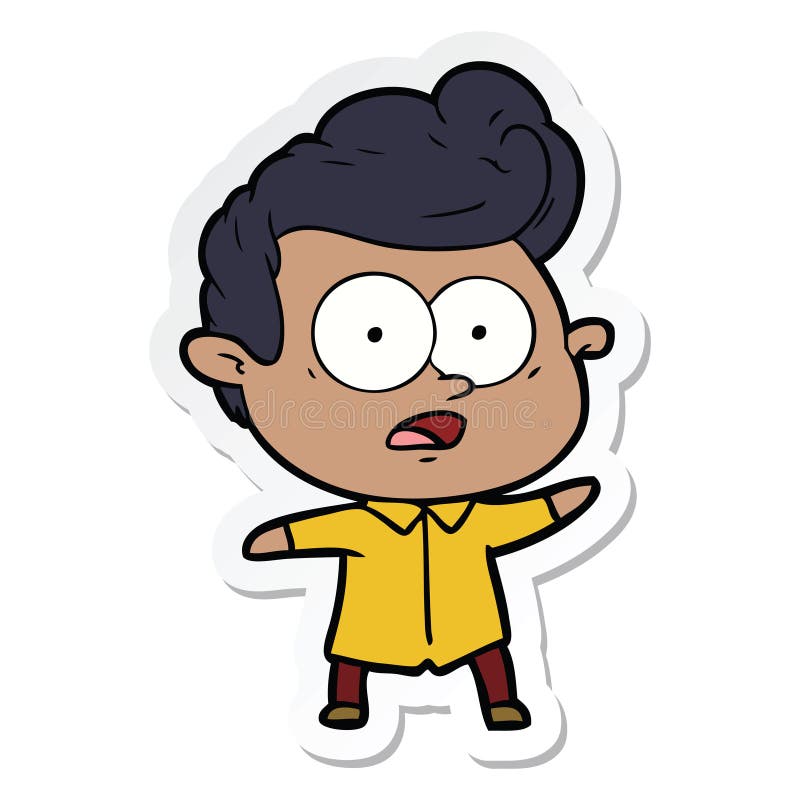 A Creative Sticker of a Cartoon Staring Man Stock Vector - Illustration ...