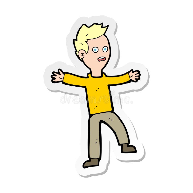 A Creative Sticker of a Cartoon Startled Boy Stock Vector ...
