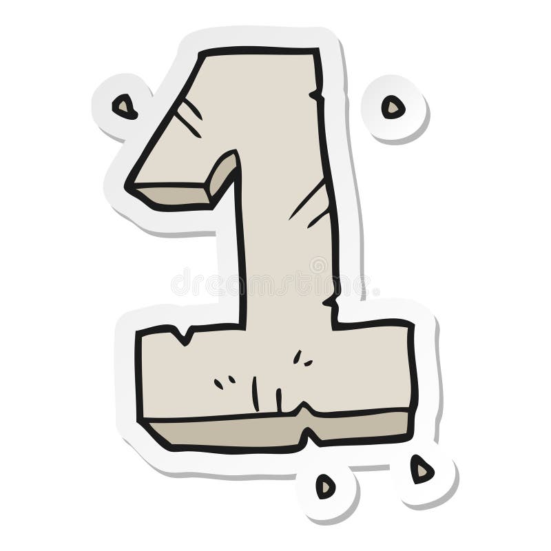 A Creative Sticker of a Cartoon Stone Number One Stock Vector ...