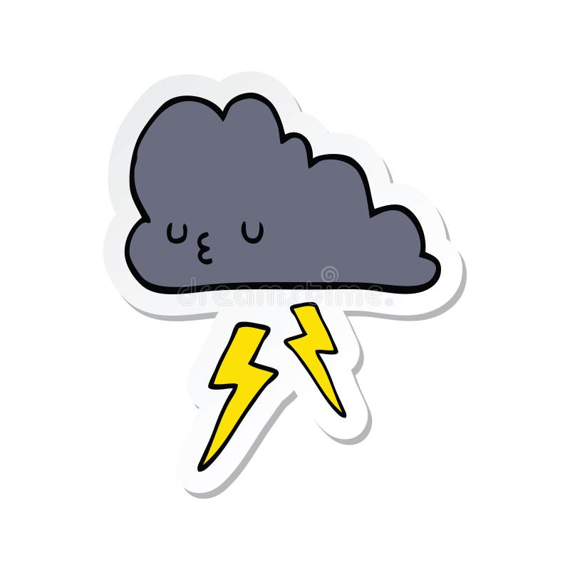 A Creative Sticker of a Cartoon Storm Cloud Stock Vector - Illustration ...