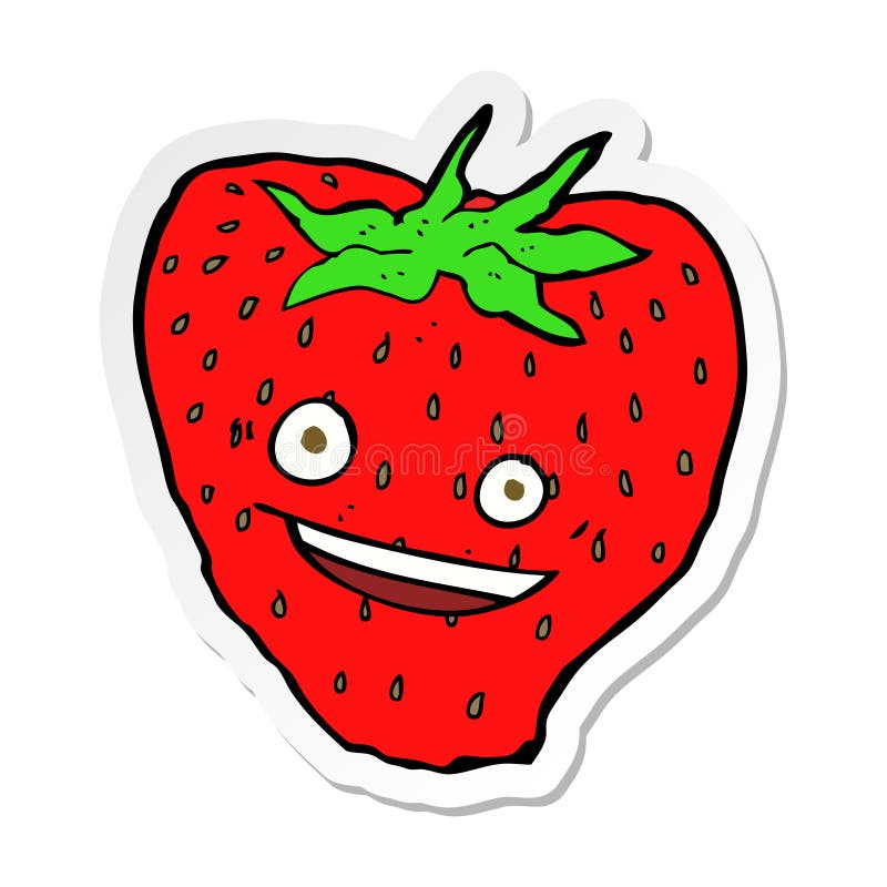 A Creative Sticker of a Cartoon Strawberry Stock Vector - Illustration ...