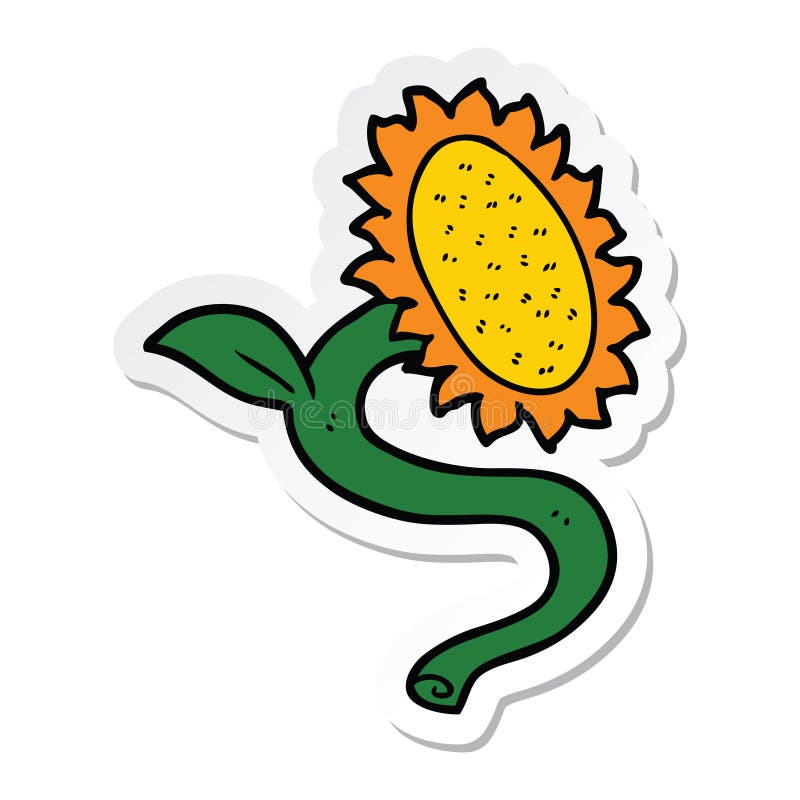 A Creative Sticker of a Cartoon Sunflower Stock Vector - Illustration ...