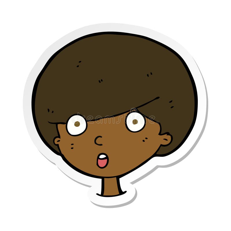 A Creative Sticker of a Cartoon Surprised Boy Stock Vector ...