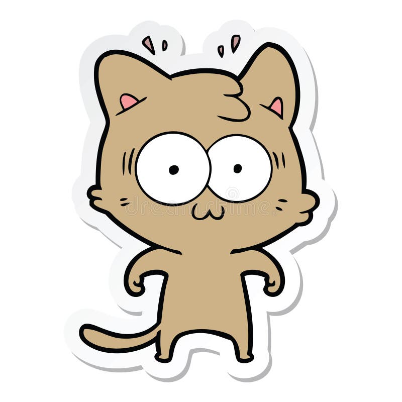 A Creative Sticker of a Cartoon Surprised Cat Stock Vector ...
