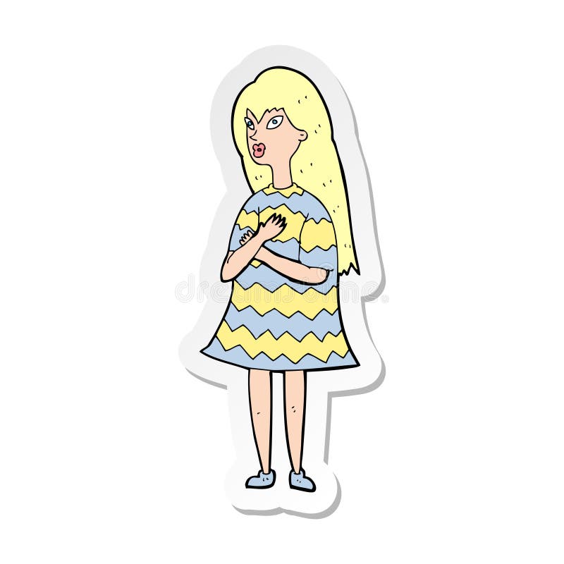 A Creative Sticker of a Cartoon Surprised Girl Stock Vector ...