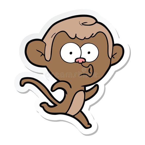 A Creative Sticker of a Cartoon Surprised Monkey Stock Vector ...