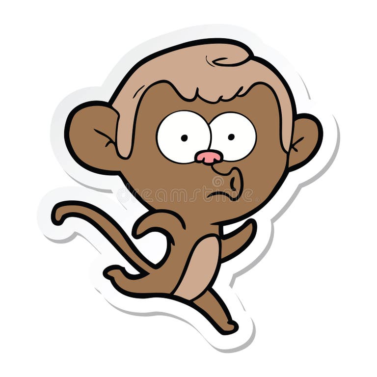 A Creative Sticker of a Cartoon Surprised Monkey Stock Vector ...