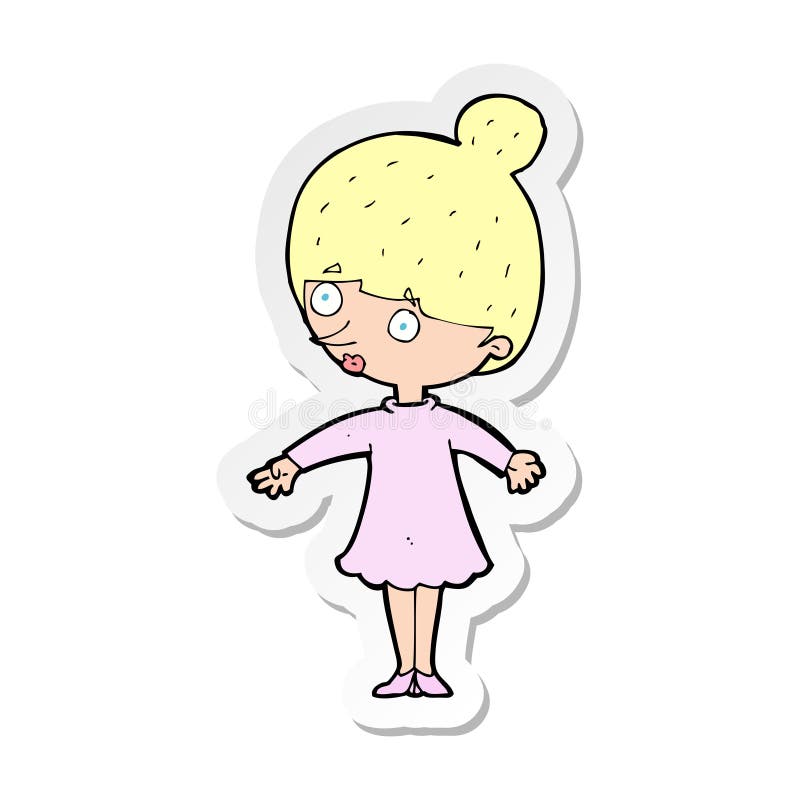 A Creative Sticker of a Cartoon Surprised Woman Stock Vector ...