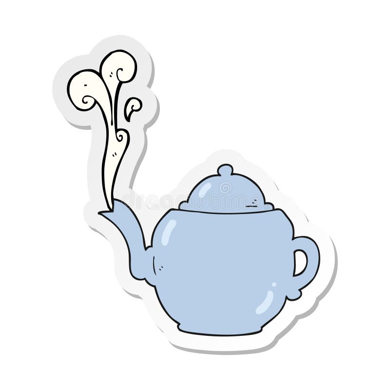A Creative Sticker of a Cartoon Teapot Stock Vector - Illustration of ...
