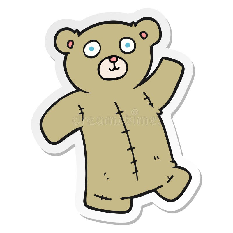 A Creative Sticker of a Cartoon Teddy Bear Stock Vector - Illustration ...