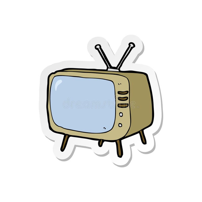 A Creative Sticker of a Cartoon Television Stock Vector - Illustration ...