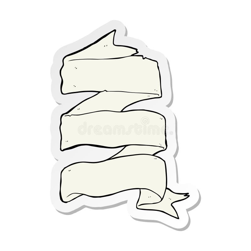 A Creative Sticker of a Cartoon Three Layer Scroll Banner Stock Vector ...
