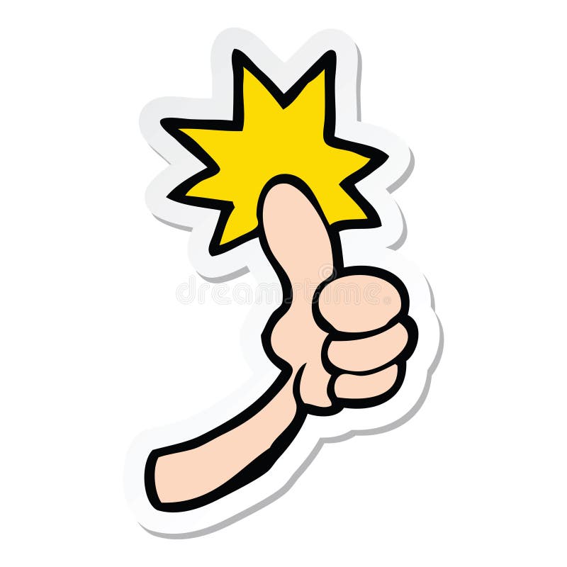 A Creative Sticker of a Cartoon Thumbs Up Sign Stock Vector ...