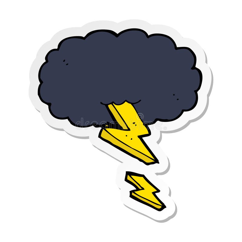 A Creative Sticker of a Cartoon Thundercloud Stock Vector ...