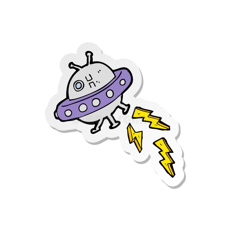 A Creative Sticker of a Cartoon UFO Stock Vector - Illustration of ...