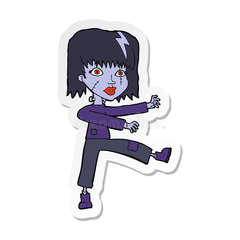 A Creative Sticker of a Cartoon Undead Girl Stock Vector - Illustration ...