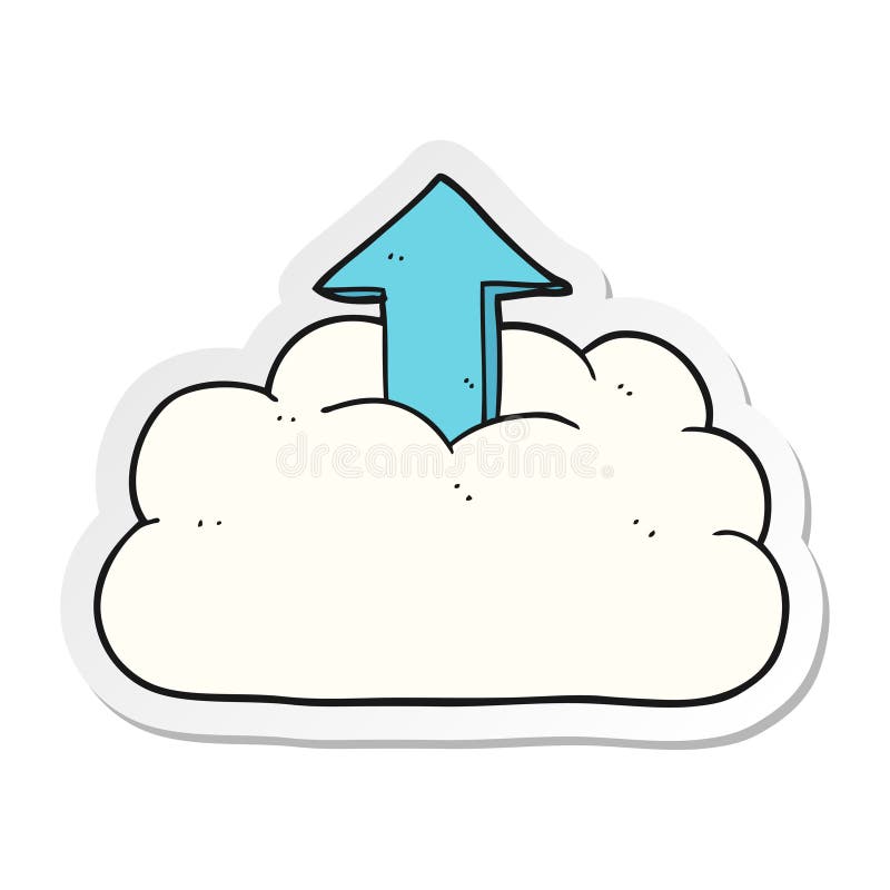 A Creative Sticker of a Cartoon Upload To the Cloud Stock Vector ...